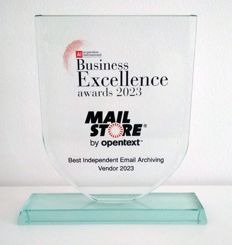 MailStore gewinnt den Business Excellence Award!