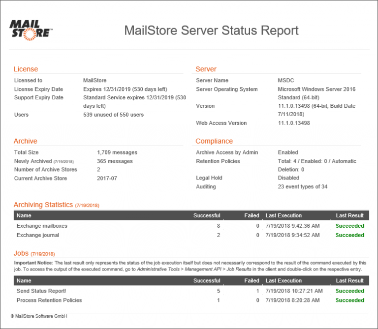 Tech Tips: Creating Status Reports in MailStore Server - MailStore