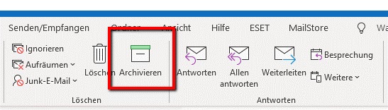Outlook Archive: Archiving Emails with Outlook’s Archive Button