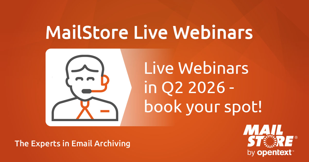 MailStore Webinars in Q2 2026